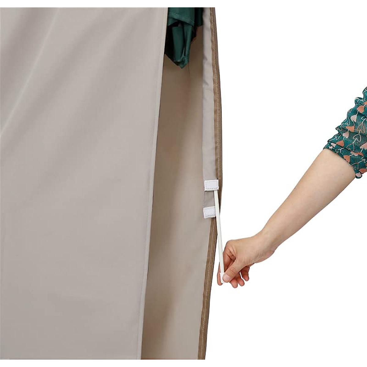 Garden Balsam Patio Umbrella Cover for 9ft to 13ft Offset Umbrella, Water Resistant, Curved Cantilever and Straight Pole Parasol Outdoor Umbrellas Cover with Zipper and Rod