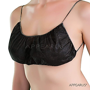 APPEARUS 50 Ct. Disposable Bras - Women's Backless Spa Bra for Spray Tanning and Body Treatments, Black