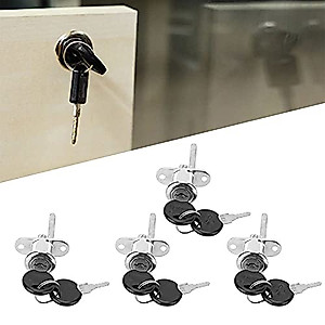 Cupboard Locks,time Lock Box, Cam Lock,Cabinet Lock 4Pcs Zinc Alloy Cam Cylinder Lock Security Office Desk Drawer Cabinet Lock Mailbox Cupboard Locker Furniture Door Lock with Keys