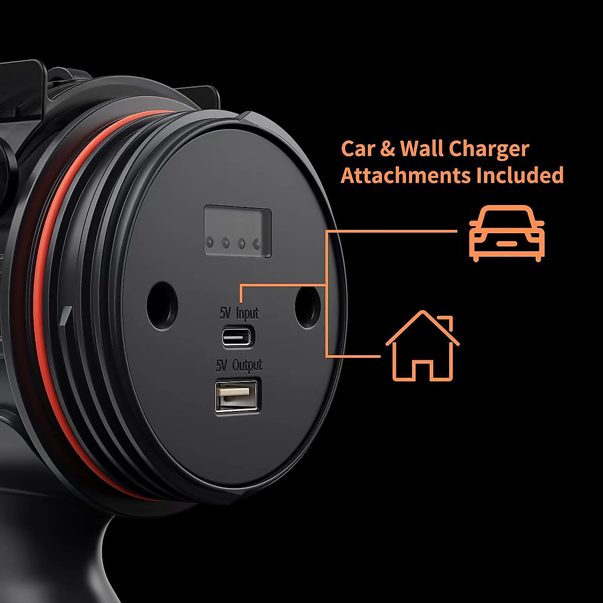 BUYSIGHT Rechargeable Spotlight Flashlight,1000,000 lumens Hand held Spotlight Waterproof Flashlight Hunting Lamp with red Filter (Graphite Black)