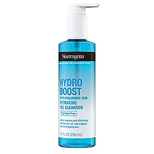 Neutrogena Hydro Boost Fragrance-Free Hydrating Facial Gel Cleanser with Hyaluronic Acid, Daily Foaming Face Wash Gel & Makeup Remover, Lightweight, Oil-Free & Non-Comedogenic 7.8 fl. oz