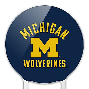 Acrylic University of Michigan Wolverines Logo Cake Topper Party Decoration for Wedding Anniversary Birthday Graduation