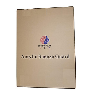 888 Display Single Pack Elegant Plexiglass Shield Guard Finished Corner Edge Design - Elegance with Protection for Reception Desk Checkout Counter Nail Salon Services Office Setting