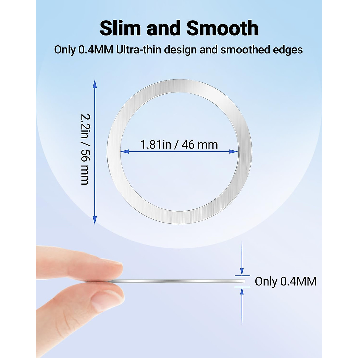 KALAPOP Magnetic Wireless Charging Magsafe Ring-6 PCS,Ultra-Thin(0.4mm) Magsafe Sticker, Compatible with iPhone 15/14/13/12 Series,Samsung Galaxy,Google Pixel Series,Magsafe Accessories-3Black&3Silver