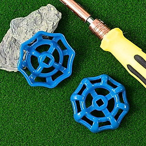 Pndeyo 2pcs 6x6mm Outdoor Faucet Handle, Round Wheel Hose Bib Handle, Rustproof Water Spigot Handle Outside Water Valve Faucet Handle Replacement Parts for Garden Courtyard Bathroom- Blue