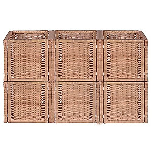 Niche Cubo Set of 6 Full-Size Foldable Wicker Storage Basket- Natural