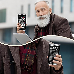 Agantree art Papa Gifts, Grandpa Gifts for Grandfather, Birthday Gifts for Dad, Papa Tumbler Father's Day Gifts for Grandpa, Papa Gifts from Grandkids, Grandchildren, Papa Definition Tumbler-Black