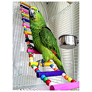 JJ Store Wooden 80cm Parrot Ladder Bridge Pet Bird Toys with Hooks