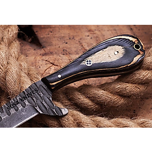 SUSA KNIVES Custom Handmade 1095 steel Bull cutter knife, cowboy knives with pancake leather sheath