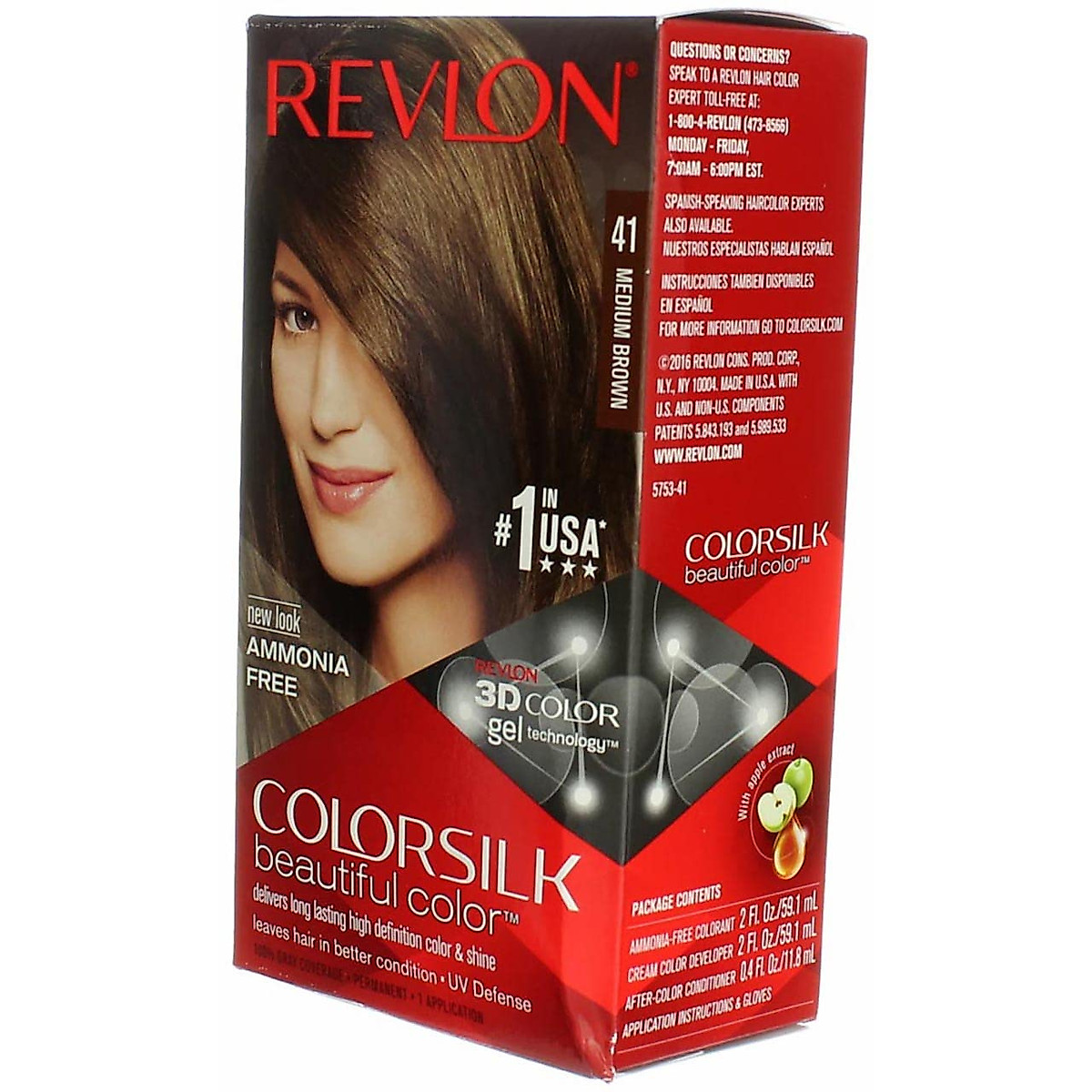 Revlon ColorSilk Beautiful Color 41 Medium Brown 1 ea (Pack of 3)