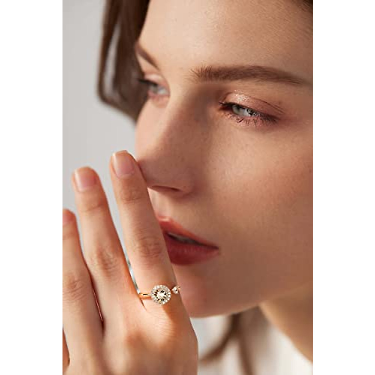 Fonsalette Fidget Ring Birthstone Rings for Women Thumb Rings Fidget Ring Women Rose Gold Ring Spinner Ring Anxiety Ring for Women Cubic Zirconia Ring