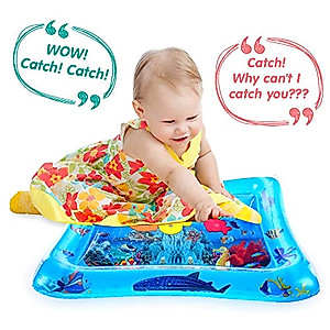 VATOS Tummy Time Baby Water Play Mat Toys for 3 6 9 Months Newborn Infant&Toddlers, Inflatable Sensory Toys Gifts for Boy Girl| BPA Free Infant Early Development Activity Centers