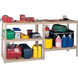 Tennsco Corporation Industrial Grade Stur-D-Stor Shelving Package, 5 Shelves, 36" Width x 18" Length x 72" Height, Sand