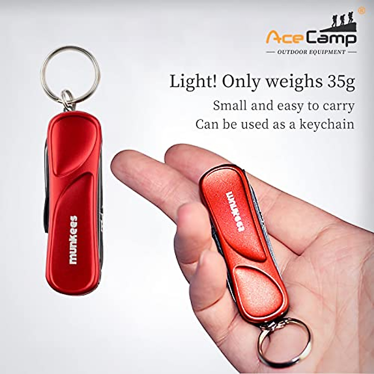 munkees 6-in-1 multifunctional nail clippers, scissors, knives, portable stainless steel nail tools, outdoor and travel equipment