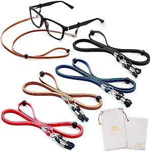 Eyeglasses Holder Strap Cord - PREMIUM ECO LEATHER Eyeglasses String Holder Chain Necklace - Glasses Cord Lanyard - Eyeglass Retainer