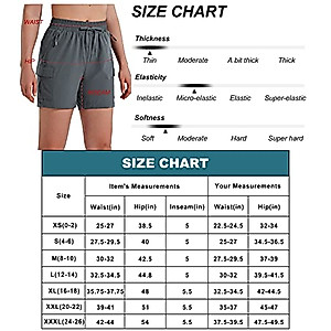 MASKERT Women's Hiking Cargo Shorts Quick Dry Athletic Golf Shorts 5 Inches Lightweight Running Summer Casual Shorts with Pockets, Ruby Wine L