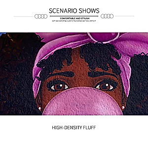 RUI＆TONG Modern Round Area Rug Black Girl Magic African Girl Blowing Bubble Gum Super Soft Cozy Rug Suitable for Floor Home Bedroom Diameter 24 inches ( 60cm)