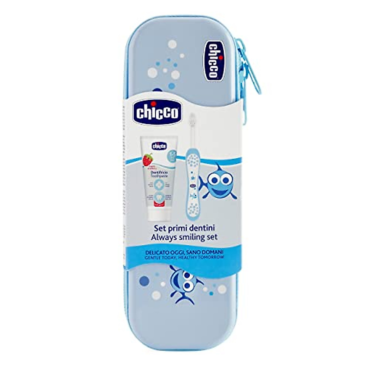 Chicco – Strawberry Toothpaste with Fluoride Dental Set Blue