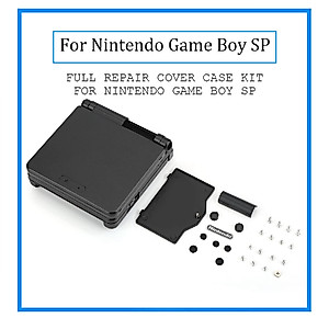 Replacement Housing Shell for Gameboy Advance GBA SP, Game Case Cover Game Repair Part Black