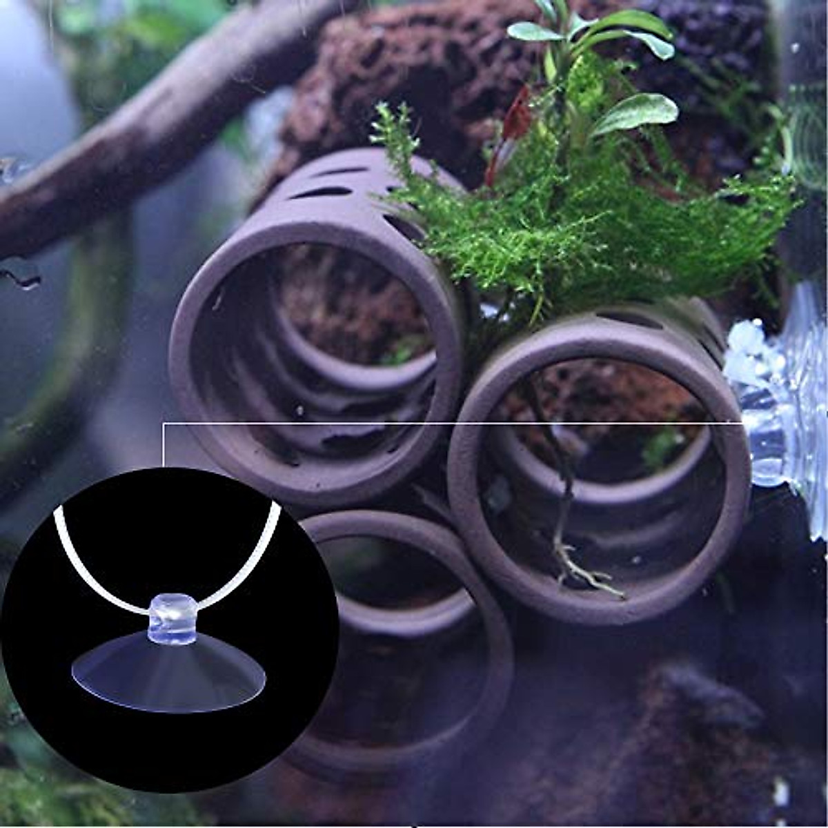 ANCIRS 30pcs 35mm Suction Cups with 50pcs Transparent Zip Ties, Rubber Anti-Collision Sucker Pad Without Hooks for Home & Kitchen Hanging Organization