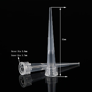 Eowpower 1000 Pieces Clear White 10 ul Laboratory Lab Plastic Liquid Pipette Pipettor Tips