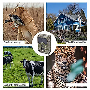 Socobeta Hunting Camera, 12MP 1080P Wildlife Camera IP56 Waterproof 0.8s Photographing Infrared Lights Sturdy for Villa House Monitoring