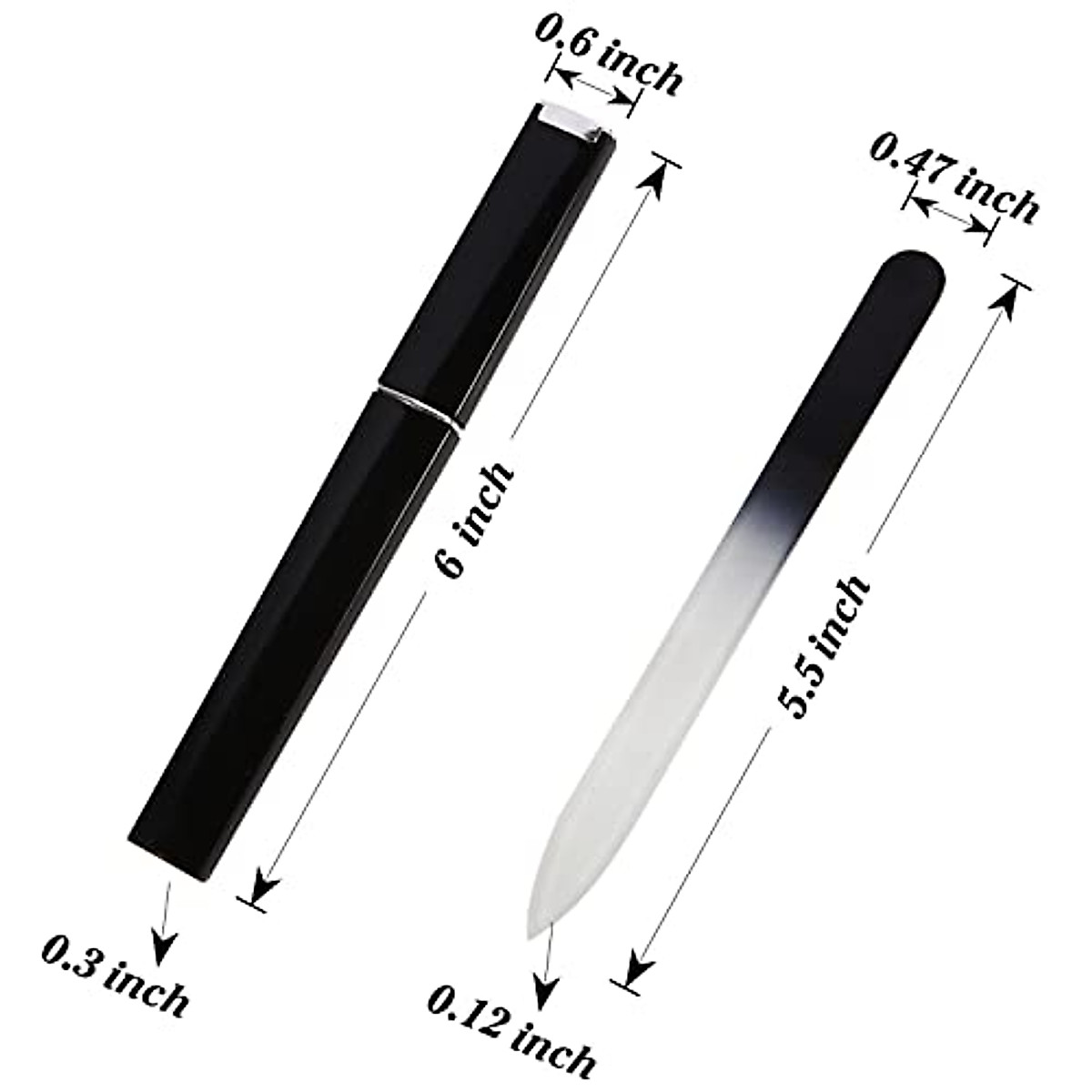 3 Pack Crystal Glass Nail File with Case, Glass Fingernail File for Natural Nail Professional Czech Glass File Double-Sided Etched Gentle Nail Care Stocking Stuffers for Women or Adults, Unique Gifts