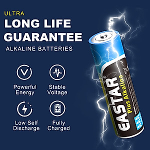 EASTAR BTS AAA Batteries with Maximum Power, Extra Long-Lasting Triple AAA Batteries 10-Pack, Leak-Proof Design, 10 Years Shelf Life, 1.5V LR03 Alkaline Batteries for Home and Office Devices