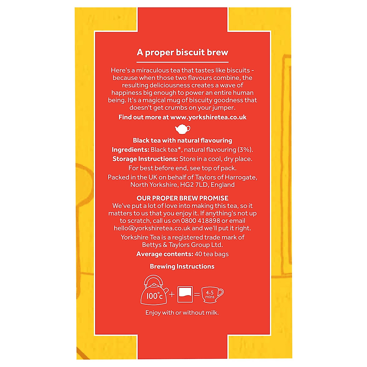 Taylors of Harrogate Biscuit Brew Yorkshire 40 Tea Bags, 112 g