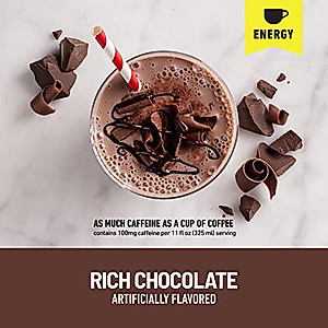SlimFast Advanced Energy High Protein Meal Replacement Shake, Rich Chocolate, 20g of Ready to Drink Protein with Caffeine, 11 Fl. Oz Bottle, 4 Count (Packaging May Vary)