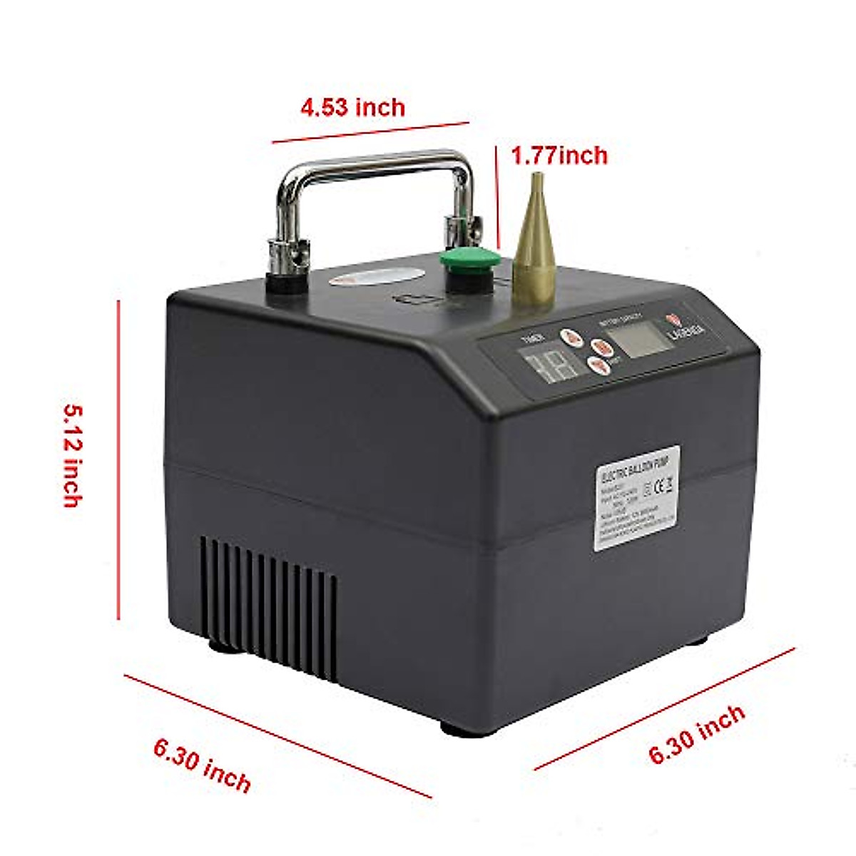 Electric Air Balloon Pump, B23 Lagenda Portable Electric Balloon Pump Balloon Inflator Party Air Blower Electric Balloon Blower Pump with Timer Battery for Party Events Decoration