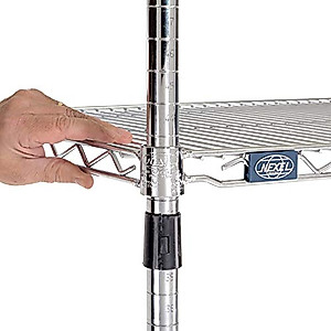 Nexel 18" x 24" x 74", 4 Tier Adjustable Wire Shelving Unit, NSF Listed Commercial Storage Rack, Chrome Finish, leveling feet