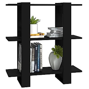 DYRJDJWIDHW Book Cabinet/Room Divider Bookshelf for Bedroom,Shelves,Wood Bookcase,Suitable for Bedroom, Office, Living Room, Study,Black 31.5"x11.8"x34.3"