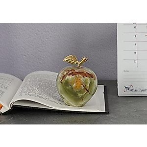 RADICALn Decoration Piece Handmade Marble Home Decor Green Onyx Apple Paperweight – Best for Office Table Decoration & Study Room Decor Paperweight