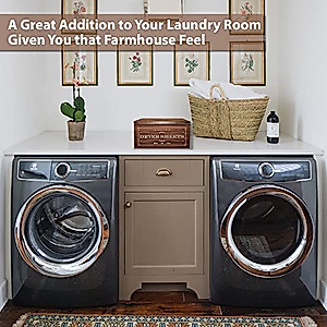 Dryer Sheet Holder for Laundry Room | Wooden Box Dryer Sheet Dispenser | Farmhouse Laundry Room Decor Accessories | Dryer Sheet Container with Lid | Laundry Room Organization Storage Container (Brown) | Laundry Softener Dispenser Sheets