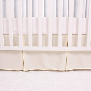 CaSaJa Green Baby Crib Skirt for Boy and Girl, Durable Woven Platform and Stylish Box Pleated Design, 14" Soft Breathable Crib Dust Ruffle Drop, Fits Standard Size Crib Bed and Easy Install, Green