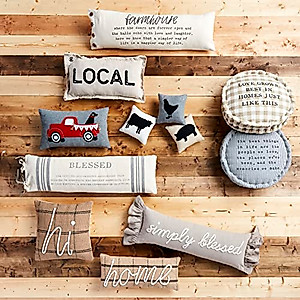 Mud Pie Felted Farm Pillow, 8" x 8", Rooster