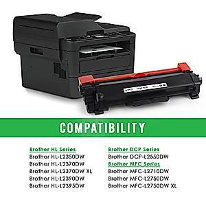 LINKYO Compatible Toner Cartridge Replacement for Brother TN760 TN-760 High Yield TN-730 (2-Pack, Design P1)