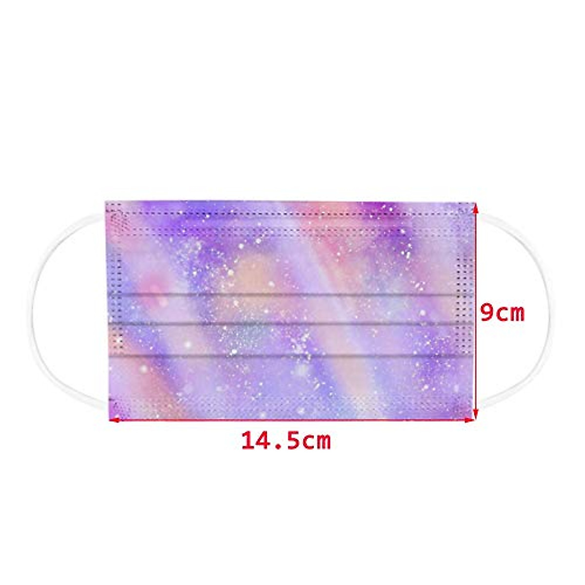 BALTERS Kids Face_Mask 50PCS Starry Sky Gradient Colorful Printed Design Back to School Supplies 3Ply Breathable & Comfortable for Children