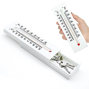 Dexspoeny Key Cabinet Outdoor, Key Lock Box, Thermometer Decorative Hide a Keys Lockbox for Outside Waterproof Dexspoeny Secret Hidden Storage Coins, Money and Hold House Spare Keys for Safe Storage