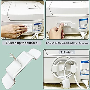 Cord Organizer for Kitchen Appliances, 4 Pack Cord Winder Stick on, Rubber Cord Wrapper Holder Compatible with Home Appliances, Stand Mixer, Air Fryer, Toaster, Blender, Coffee Maker (White)