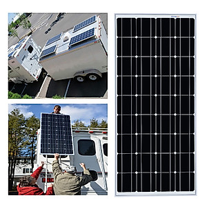 Solar Panel 100 watt Monocrystalline Solar Panels for Homes,RV,Off Grid, Boat, Marine, Camper