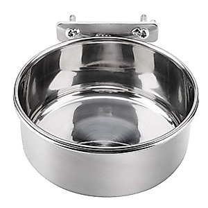 Leftwei Bird Feeding Dish Cups,Bird Cage Feeder, Stainless Steel Parrot Bowl, Bird Feeders Bird Parrot Waterers Bowls Reliable Bird Cage Accessory(Large)