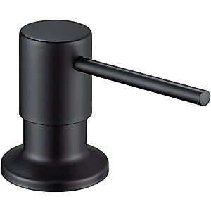 Darnok 78111MB Luca Dish Soap Dispenser for Kitchen Sink, Pump for Dishwashing Liquid Soap or Hand Lotion, Refill from The Top, Countertop Built-in Mount, 17oz Bottle, Matte Black