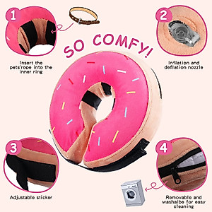 Dog Cone Collar,Soft Cone Collar for Dogs After Surgery for Large Medium Small Dogs,Pet Inflatable Collar Protective Recovery Donut Collar Alternative E Collar Does not Block Vision XL(Neck:19"-24")