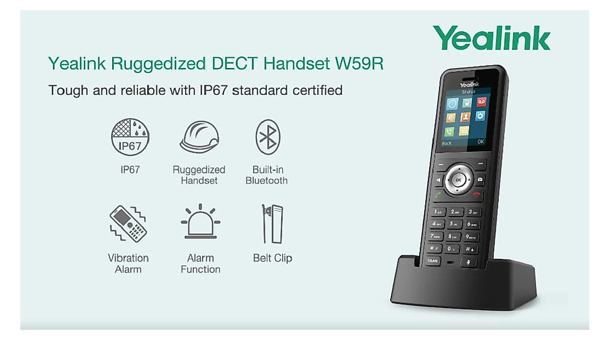 Yealink W59R Rugged DECT IP Phone - Durable Communication Device