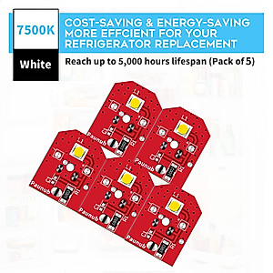 New Upgraded 10-Pack (White & Red) WR55X11132 Refrigerator Bulb Light Replacement Led Compatible WR55X25754 WR55X26486 WR55X30602 EAP12172918 4590213 AP6261806 PS12172918