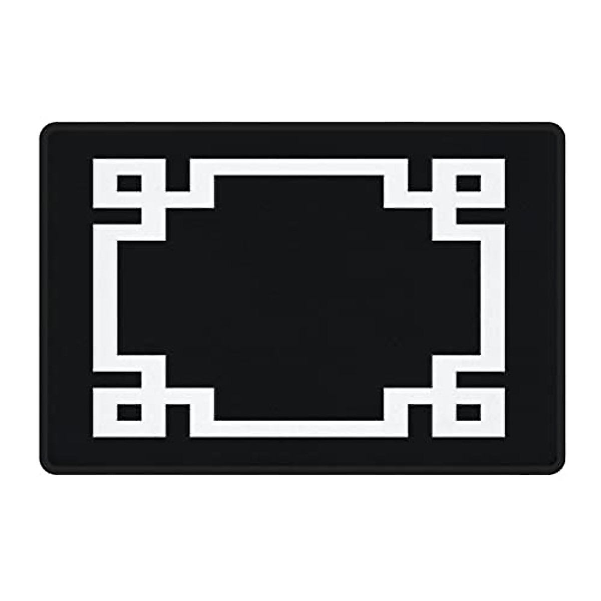 Entryway Mats Black and White Greek Key Square Outdoor and Indoor Rug ,24x16 Inch .5x20 Inch Two Size.