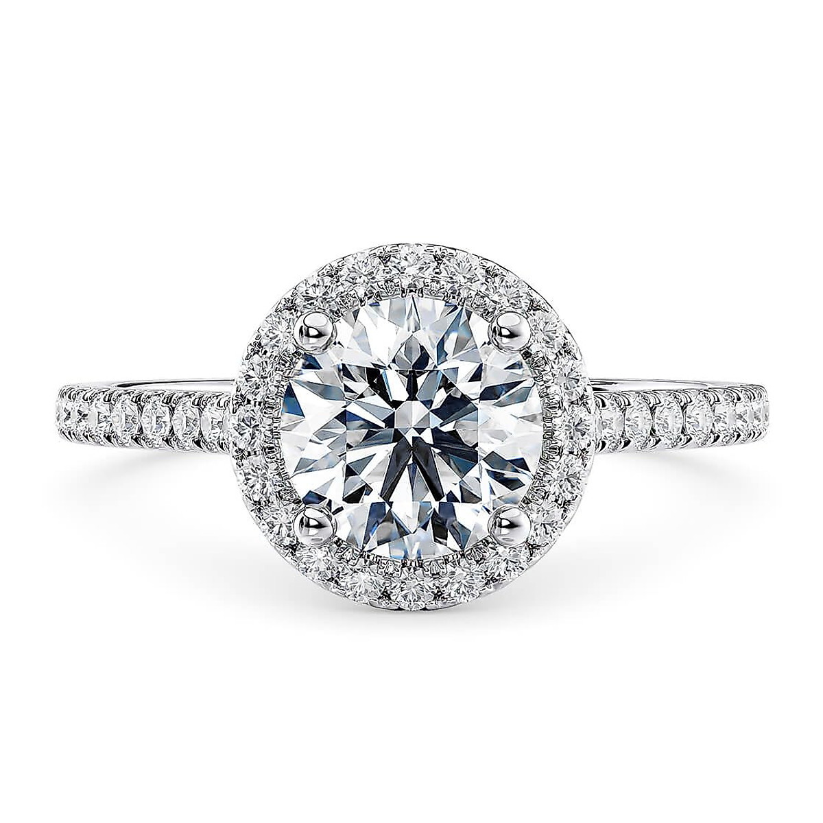 JustGift 925 Sterling Silver Cubic Zirconia Engagement Ring Promise Ring For Birthday Thanksgiving Anniversary Christmas Gift Sparkling ideal gift Women Size 3-12 (Halo Ring 2 ct, Size 11)