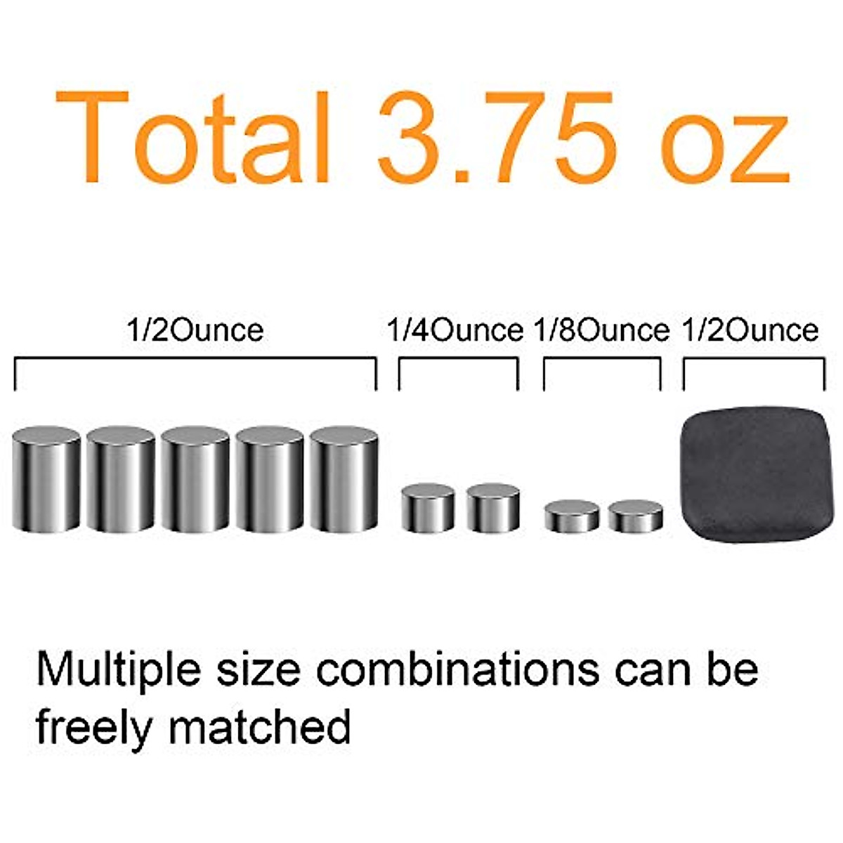 Ruisita 3.75 Ounces Tungsten Weights Tungsten Putty Weights Cylinder Weight Wood Car Incremental Weights Compatible with Pinewood Car Derby Weights